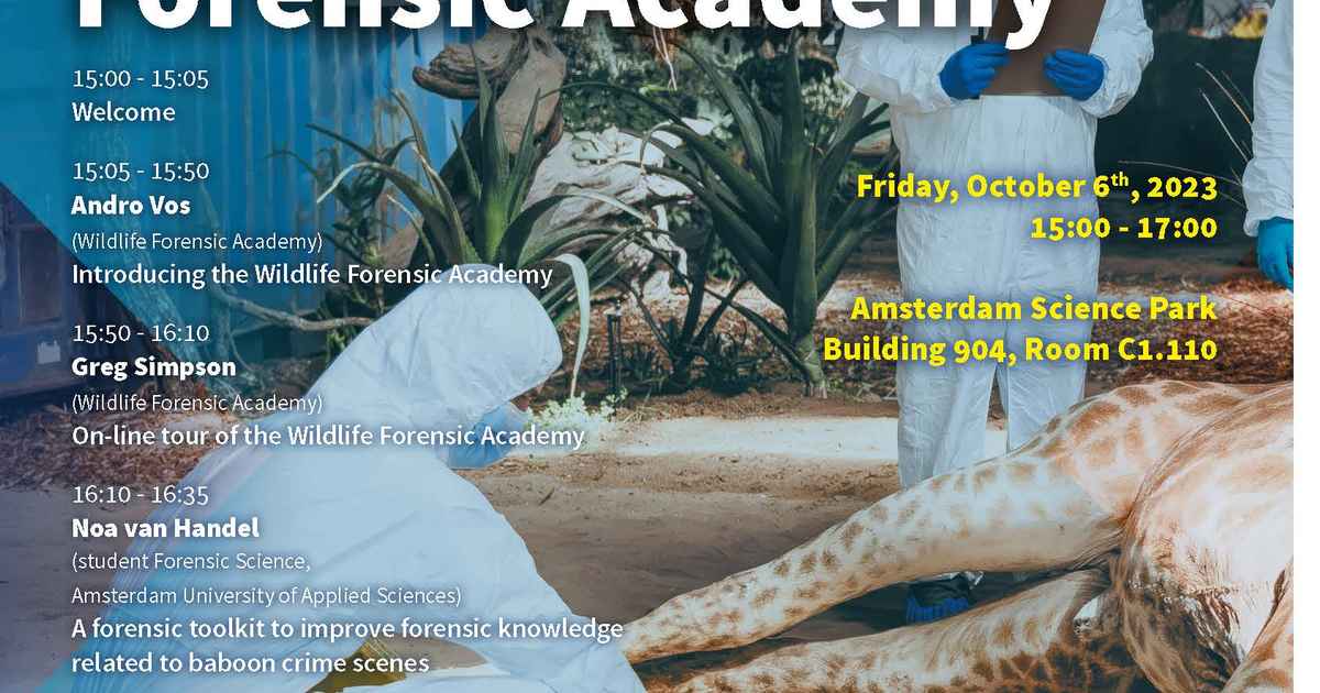 Frontiers of Forensic Science - Wildlife Forensic Academy - Instituut ...