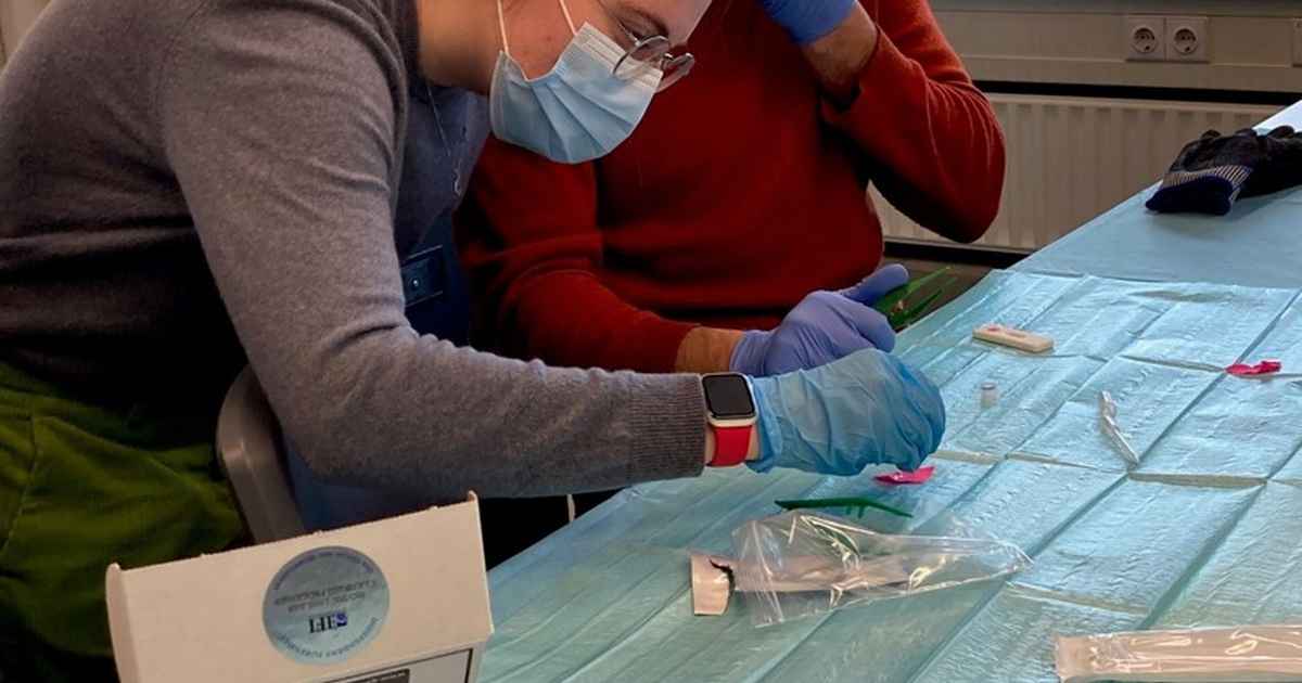 Forensic science students practice crime scene techniques with the ...